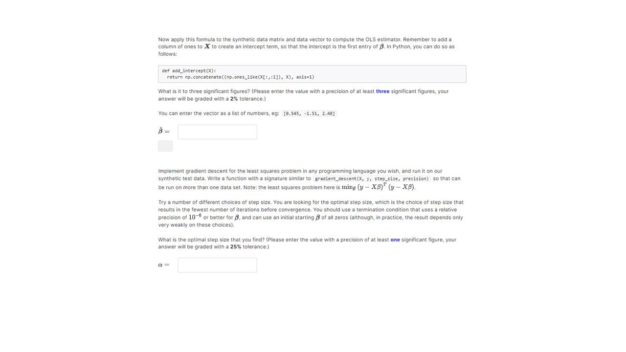 Now apply this formula to the synthetic data matrix | Chegg.com