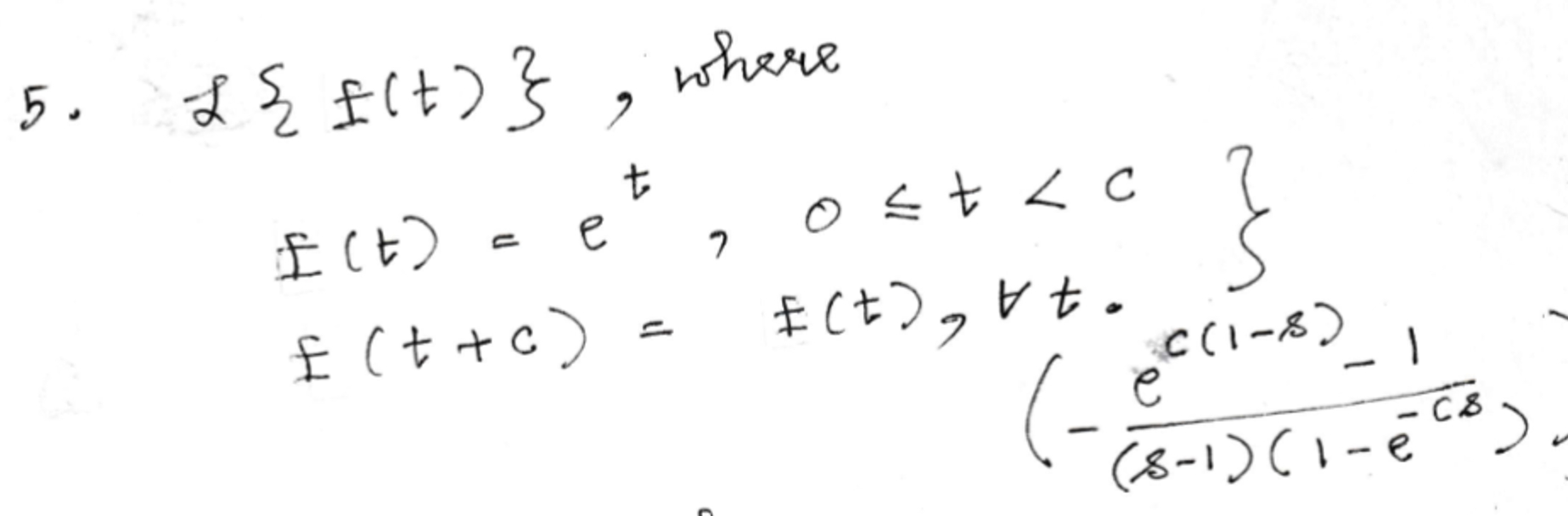 Solved laplace transform problem. The answer is shown in the | Chegg.com
