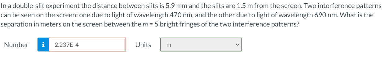 Solved In a double-slit experiment the distance between | Chegg.com