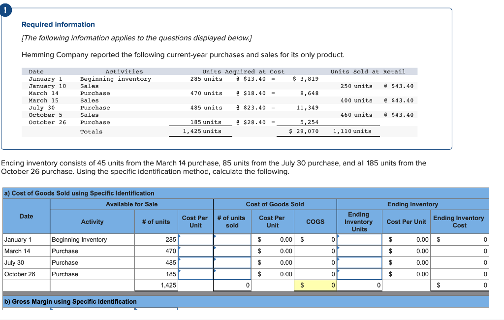 Solved Ending inventory consists of 45 units from the March | Chegg.com