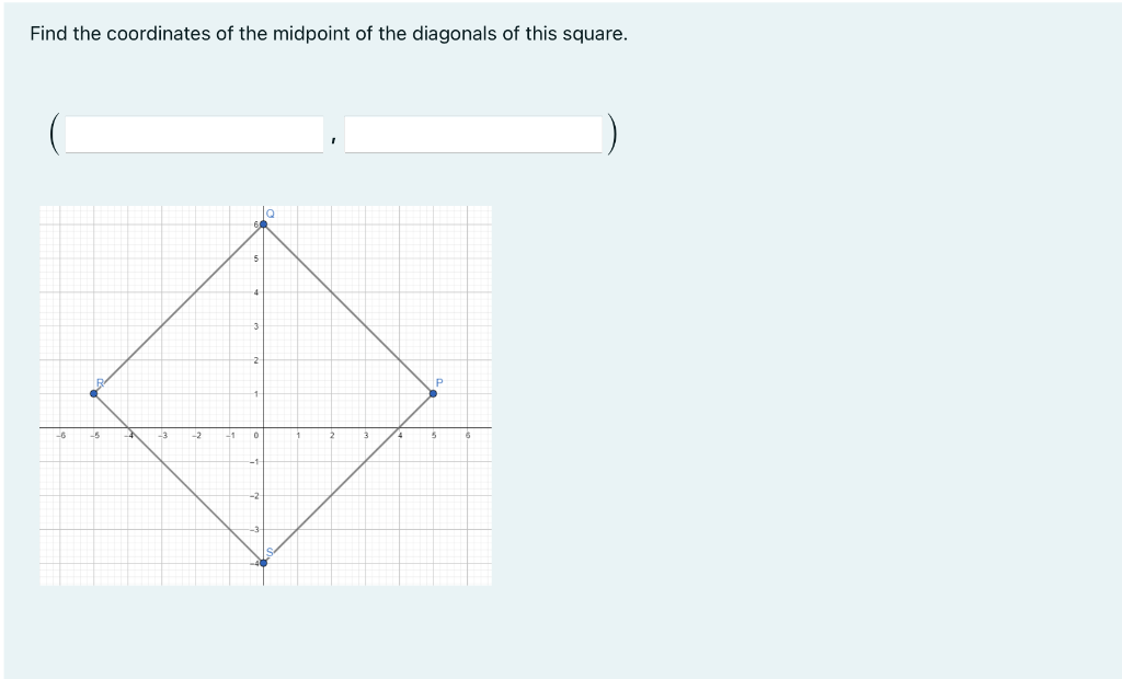 Solved Find the coordinates of the midpoint of the diagonals | Chegg.com