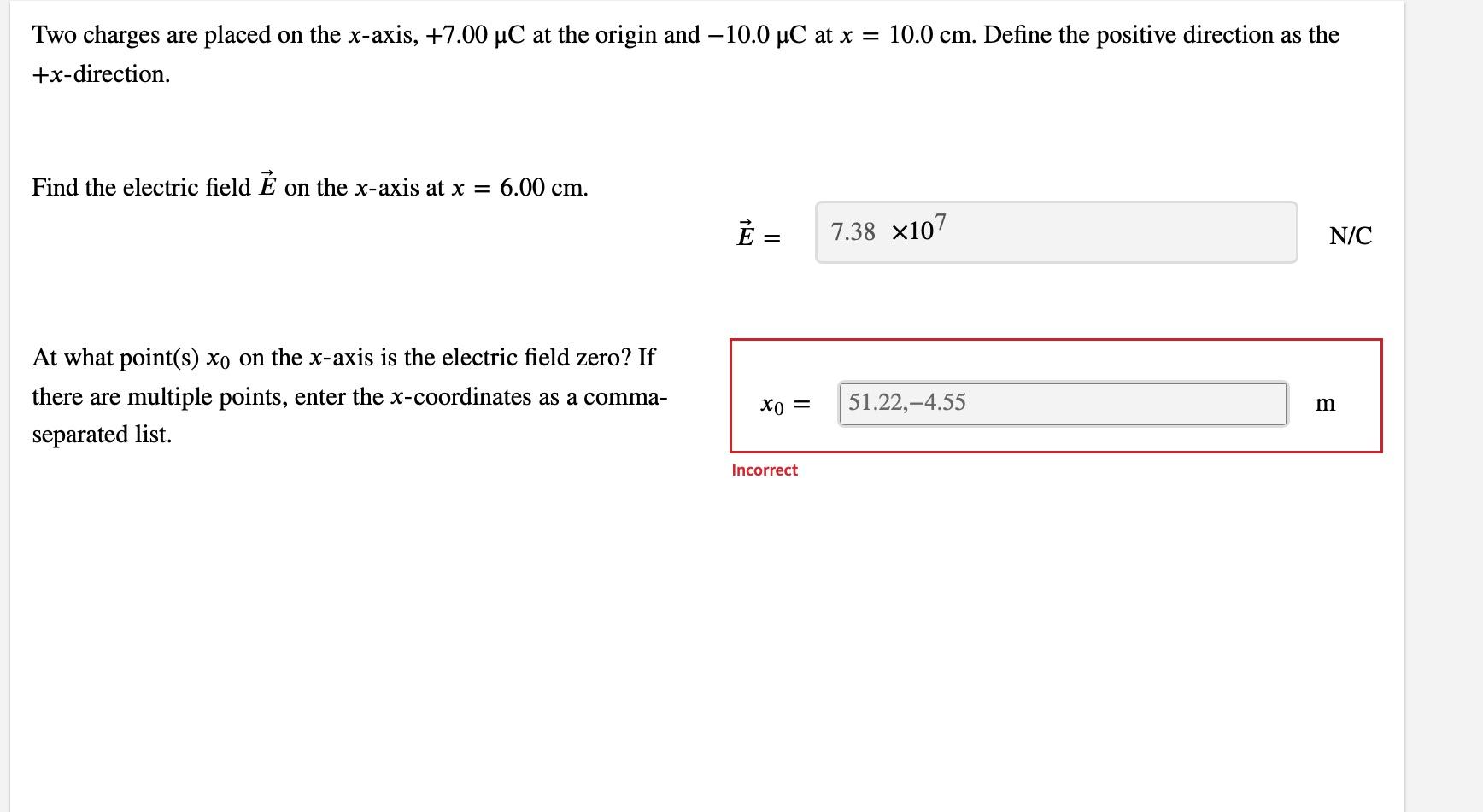 Solved Two charges are placed on the x-axis, +7.00 µC at the | Chegg.com