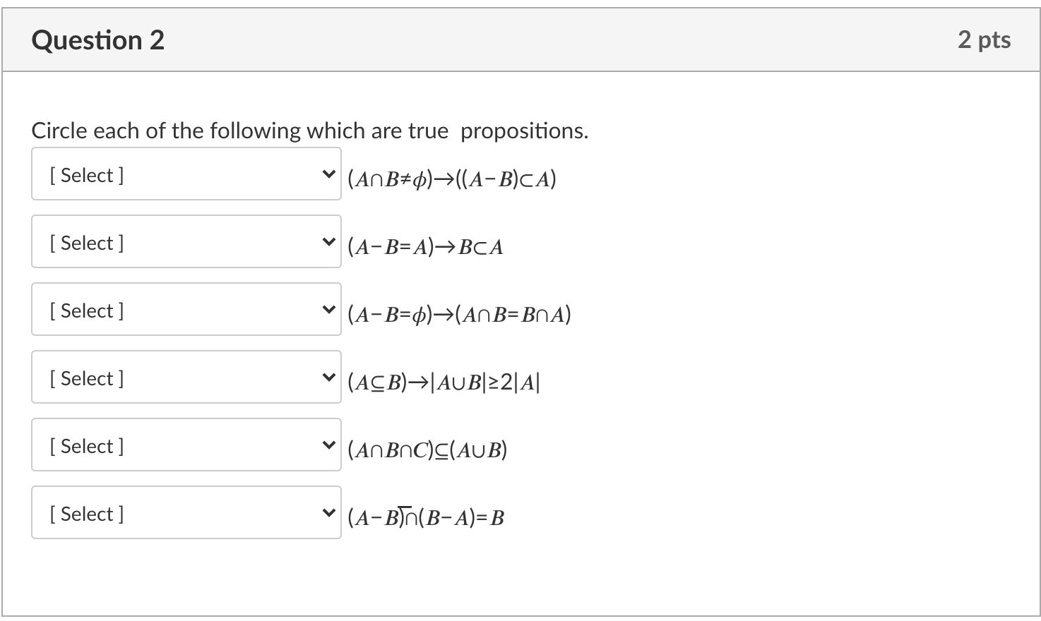 Solved Question 2 2 pts Circle each of the following which | Chegg.com