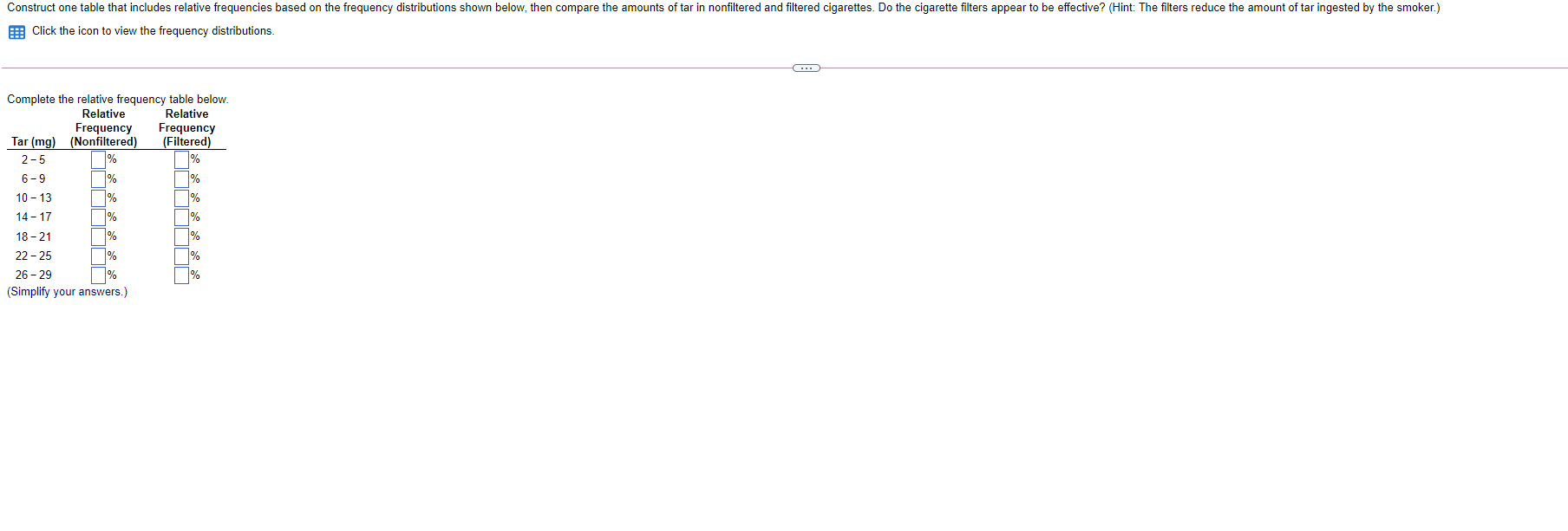 Construct one table that includes relative | Chegg.com