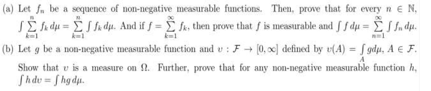 Solved A= 1 (a) Let fr be a sequence of non-negative | Chegg.com