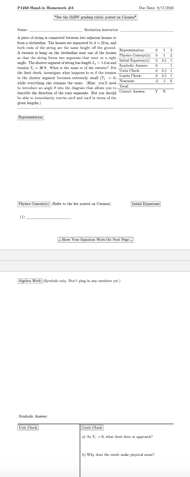 Name: Recitation Instructor: A piece of string is | Chegg.com