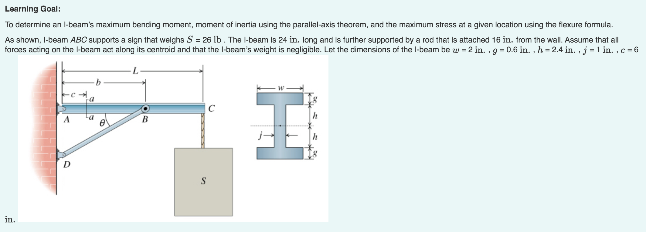Solved Learning Goal: To determine an l-beam's maximum | Chegg.com