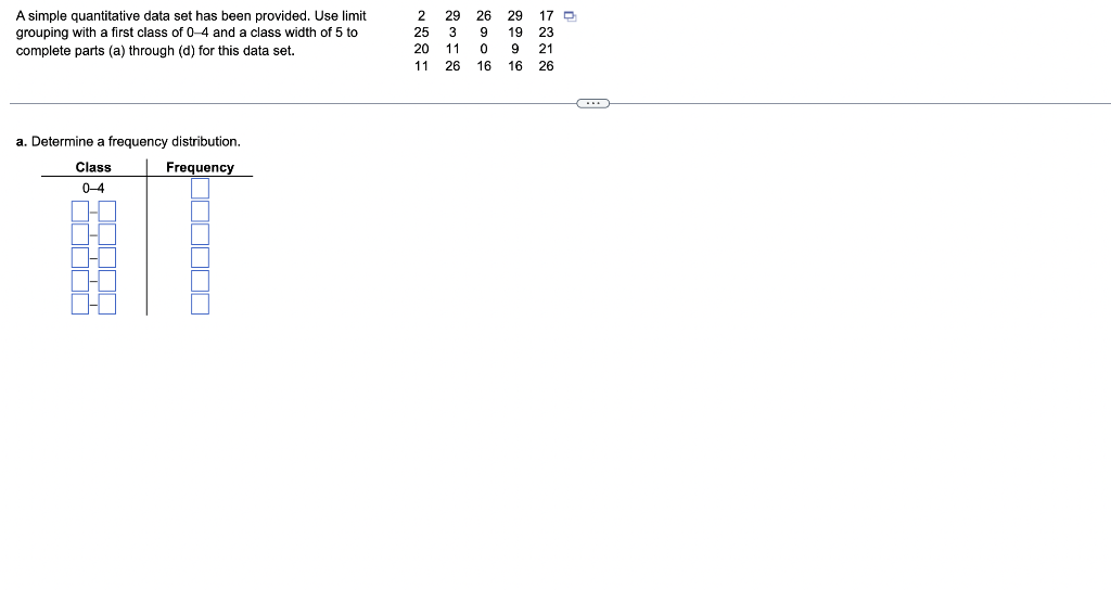 Solved A simple quantitative data set has been provided. Use | Chegg.com