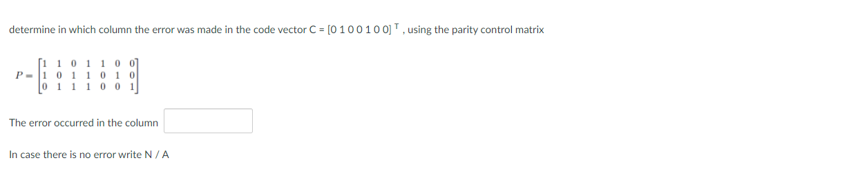 Solved determine in which column the error was made in the | Chegg.com