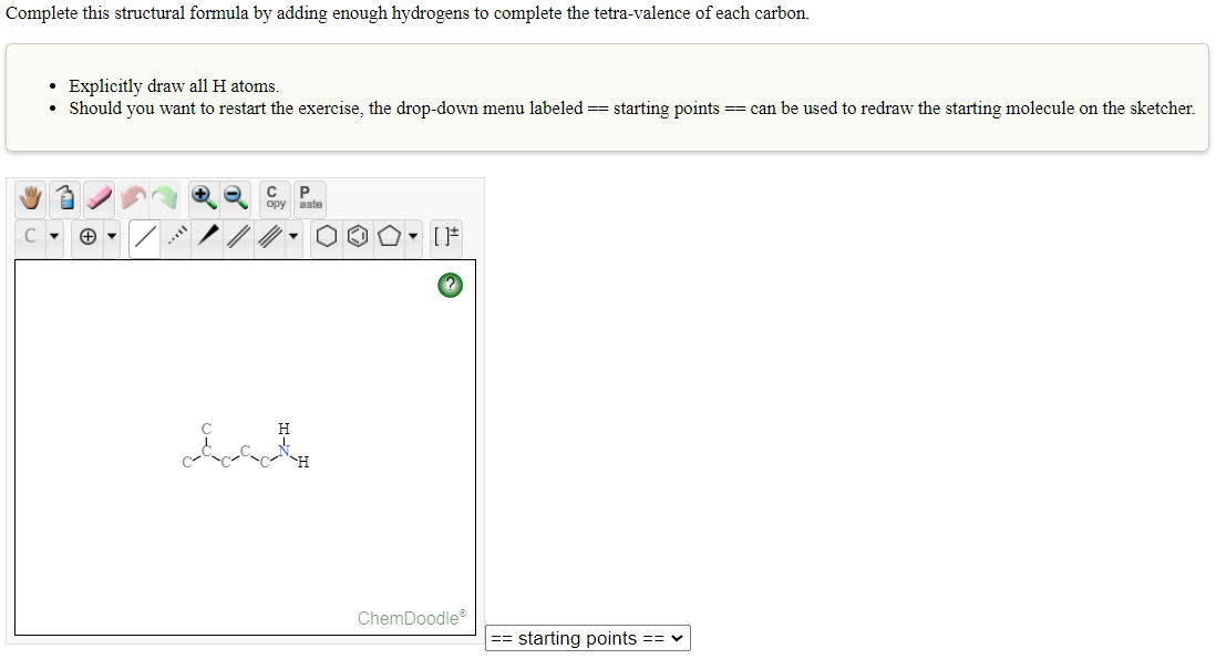 Solved Complete this structural formula by adding enough | Chegg.com