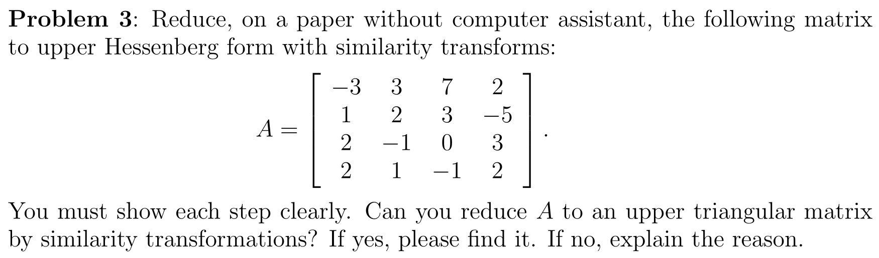 Solved Problem 3: Reduce, on a paper without computer | Chegg.com