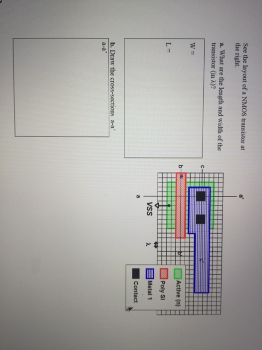 Solved See the layout of a NMOS transistor at the right. a. | Chegg.com