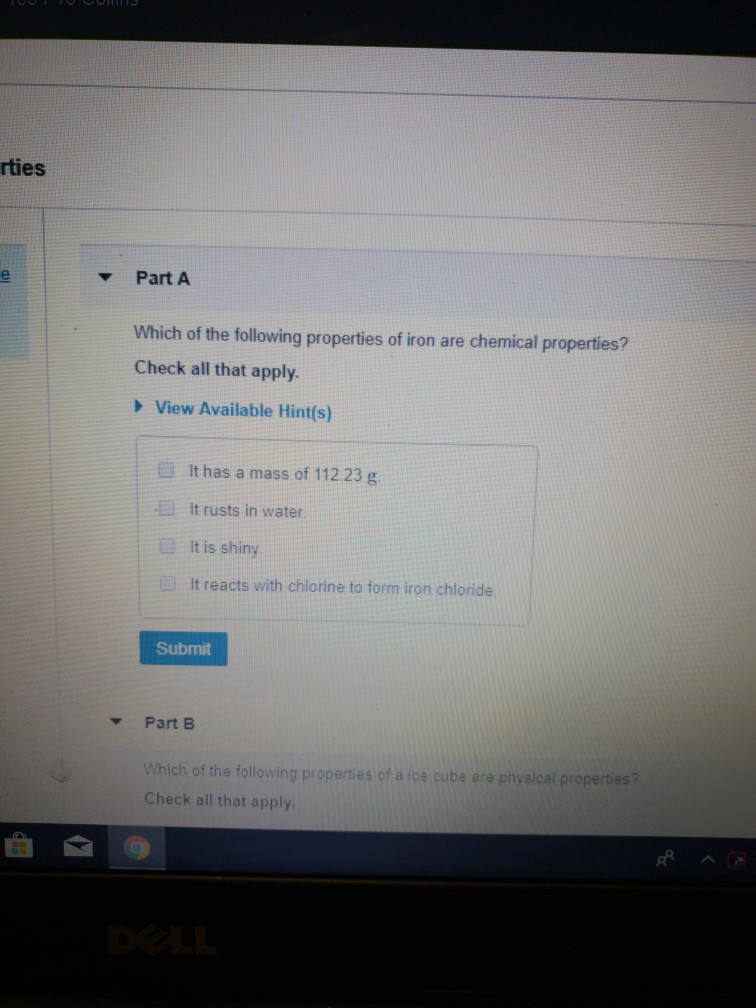 Solved rties Part A Which of the following properties of | Chegg.com