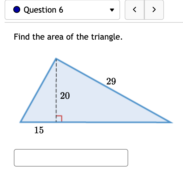 Solved Find the area of the triangle. | Chegg.com