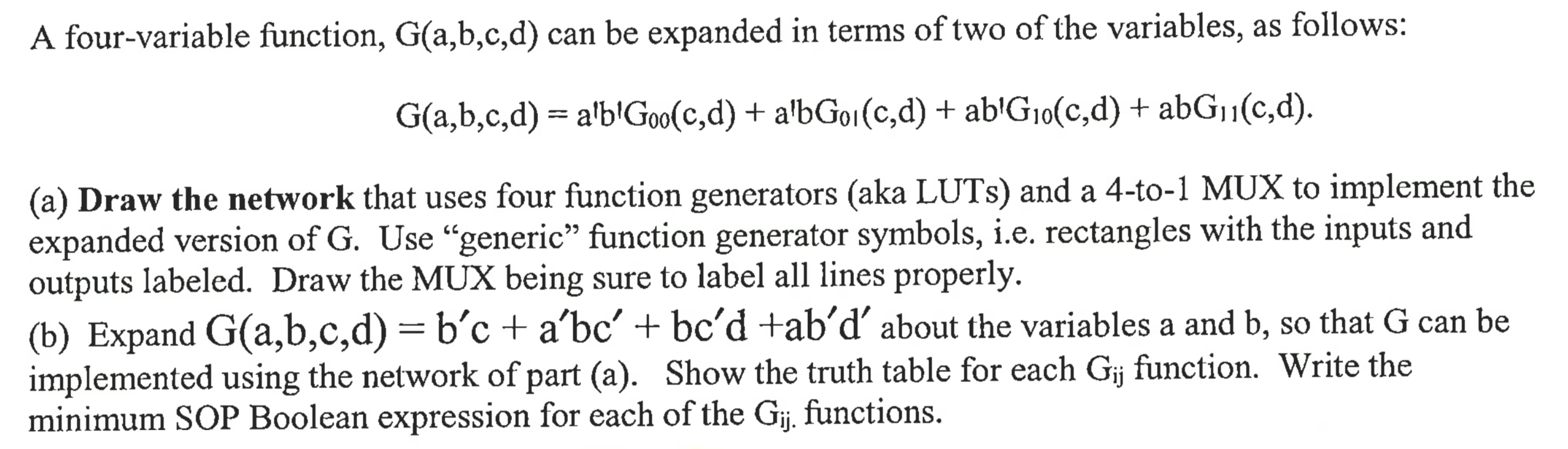 A Four Variable Function Gabcd Can Be Expanded 