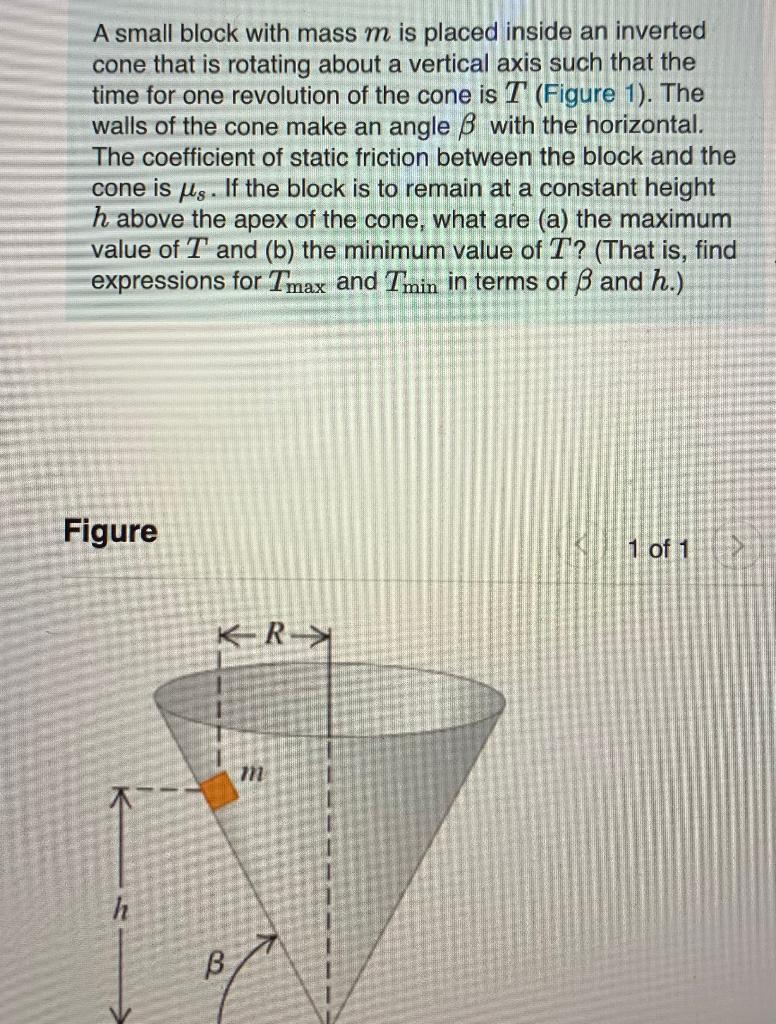 Solved A small block with mass m is placed inside an | Chegg.com
