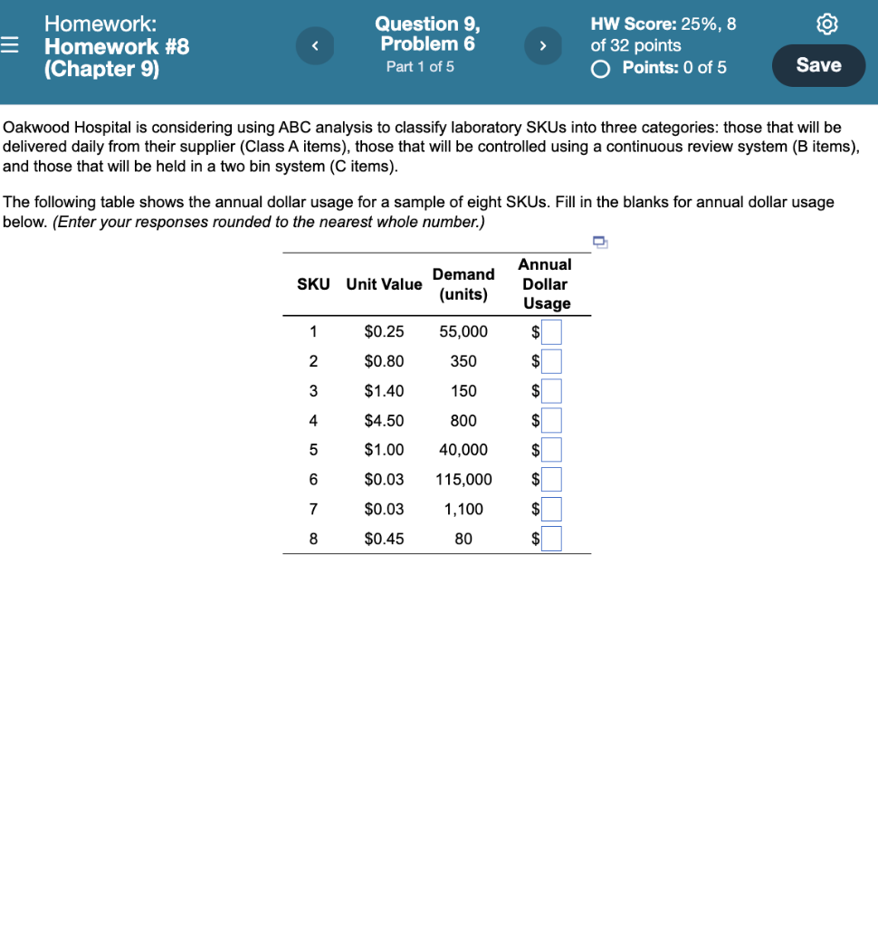 Solved Homework: = Homework #8 (Chapter 9) Question 9, | Chegg.com