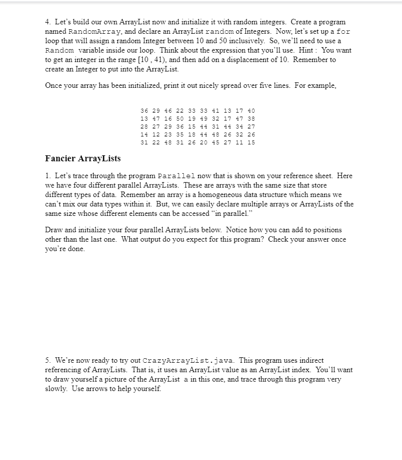 Working With Arraylists 1 Let S Consider The Java