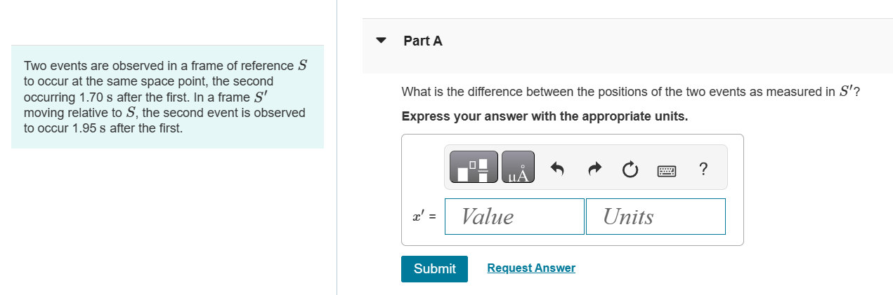 Solved Two events are observed in a frame of reference Sto | Chegg.com