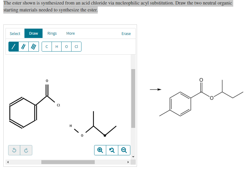 Solved The ester shown is synthesized from an acid chloride | Chegg.com