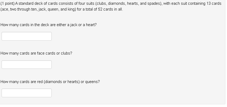 Solved A Standard deck Of Cards Consists Of Four Suits Chegg