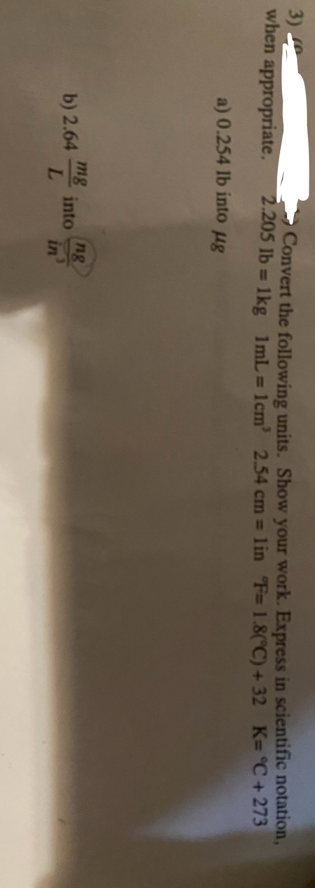 Solved when appropriate.Convert the following units. Show | Chegg.com