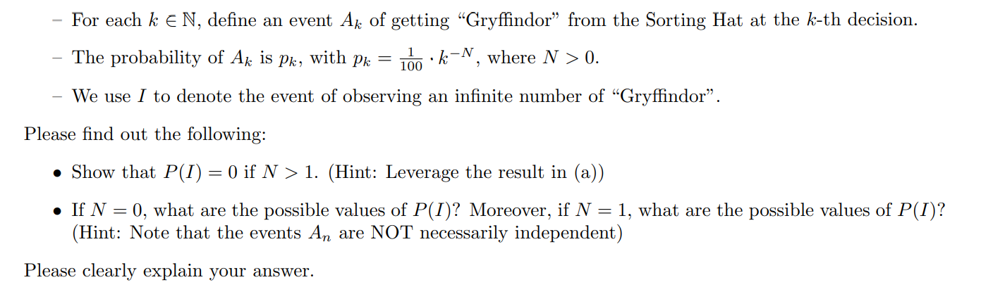 Solved Use f Borel-Cantelli Lemma to solve this random | Chegg.com