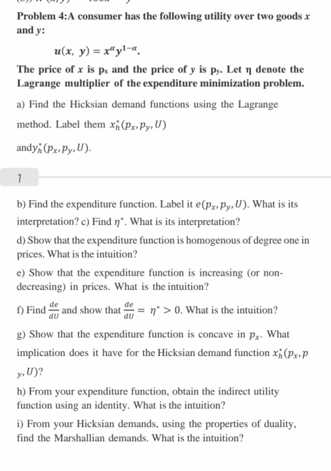 Solved Problem 4: A consumer has the following utility over | Chegg.com