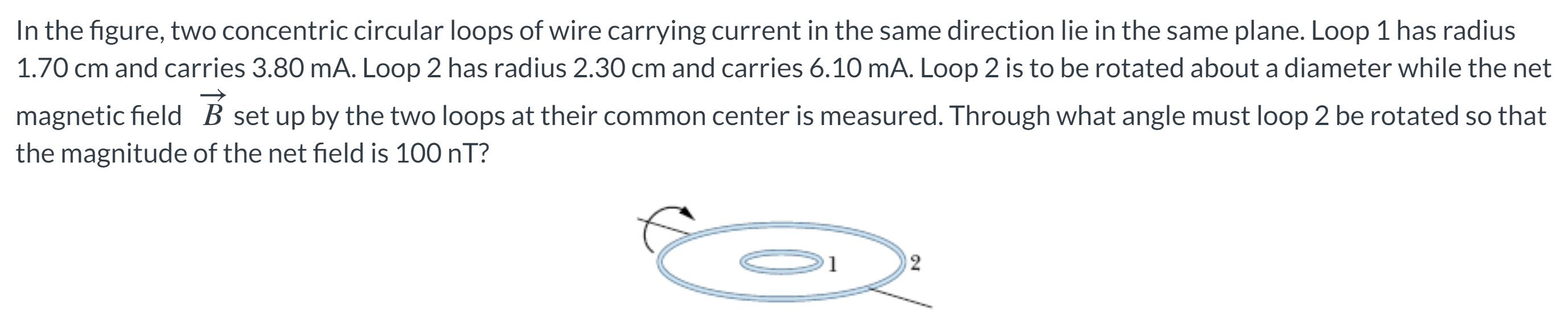 Solved In the figure, two concentric circular loops of wire | Chegg.com