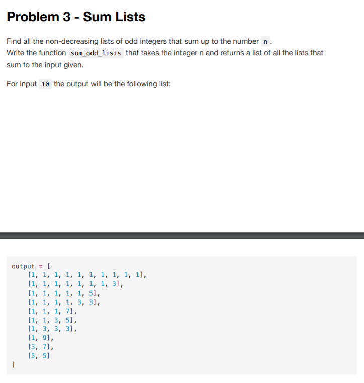 Solved Problem 3 Sum Lists Find All The Non decreasing Chegg