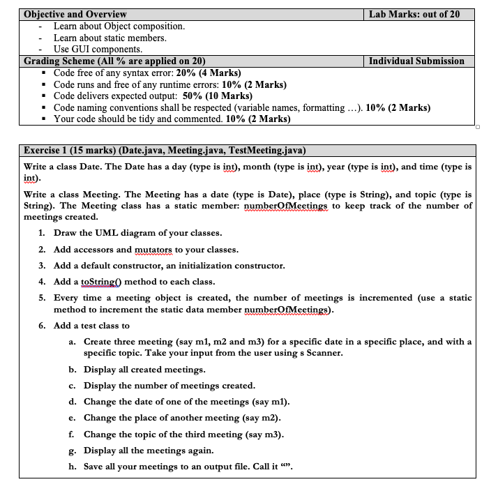 Solved Objective and Overview Lab Marks: out of 20 Learn | Chegg.com