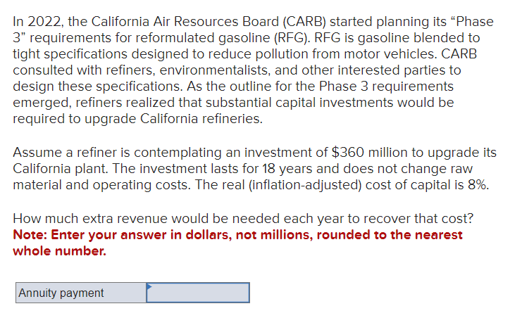 Solved In 2022, the California Air Resources Board (CARB) | Chegg.com