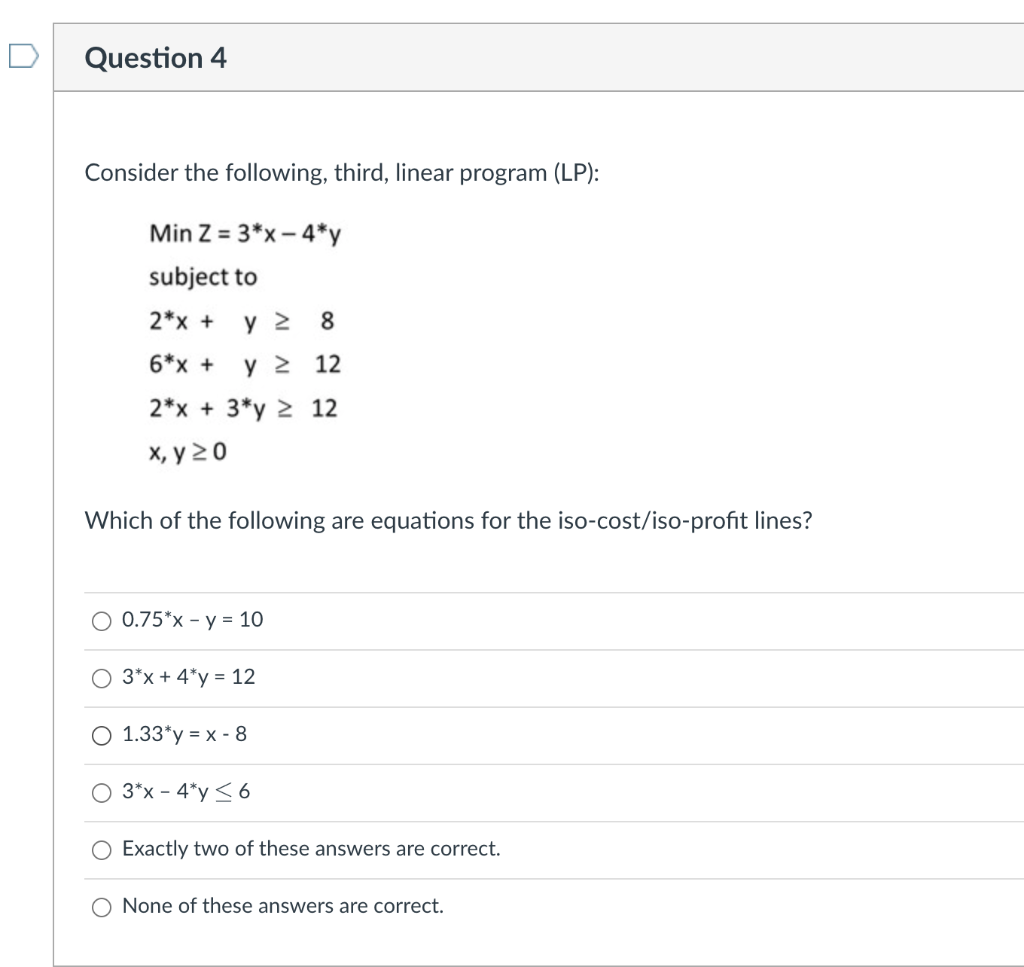 Solved Question 3 1 pts Consider the following, third, | Chegg.com