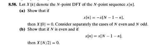 Solved 8.58. Let X[k] denote the N-point DFT of the N-point | Chegg.com