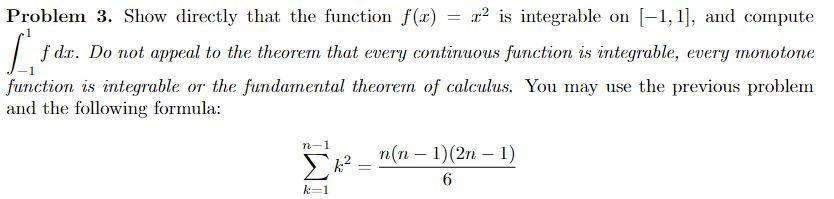 Solved = Problem 3. Show directly that the function f(2) 22 | Chegg.com