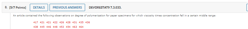Solved 5/7 Points] DEVORESTAT9 7.3.033. An article | Chegg.com