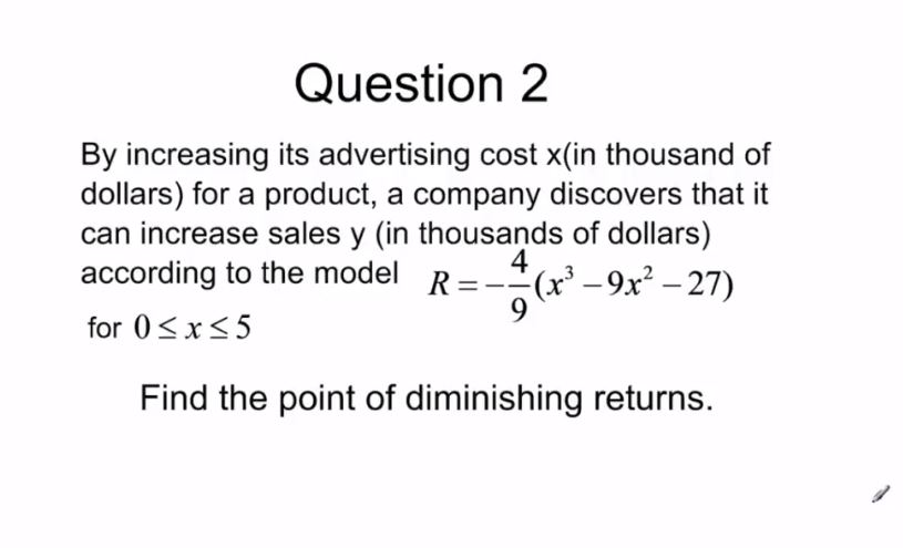 Solved Question 2 By increasing its advertising cost x(in | Chegg.com