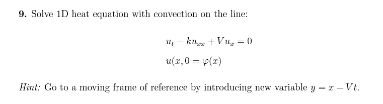 Solved 9. Solve 1D heat equation with convection on the | Chegg.com