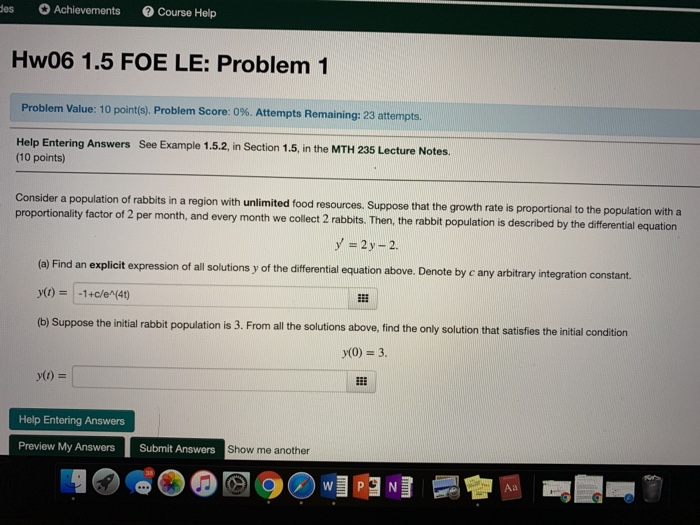 Solved es Achievements Course Help Hw06 1.5 FOE LE: Problem | Chegg.com