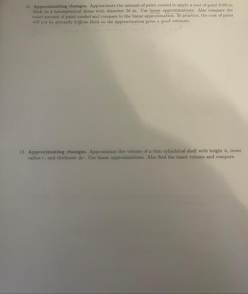 Solved Only use linear approximations. Do not use | Chegg.com Solved Only use linear approximations. Do not use | Chegg.com