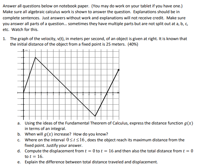 Solved Answer all questions below on notebook paper. (You | Chegg.com