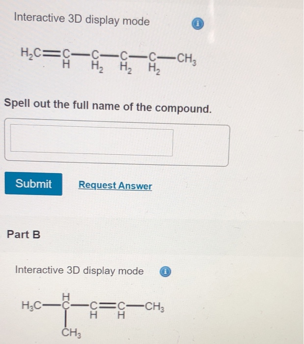 Solved Interactive 3D display mode H H2 H2 H2 Spell out the | Chegg.com