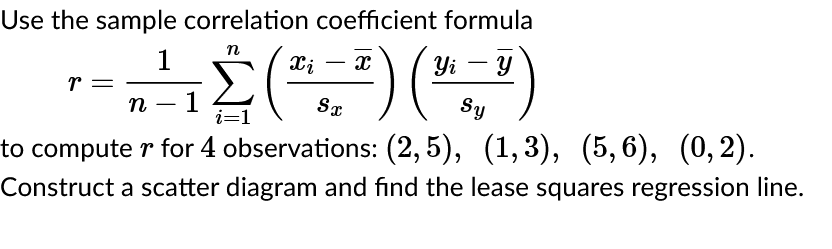 Solved n Li Use the sample correlation coefficient formula 1 | Chegg.com