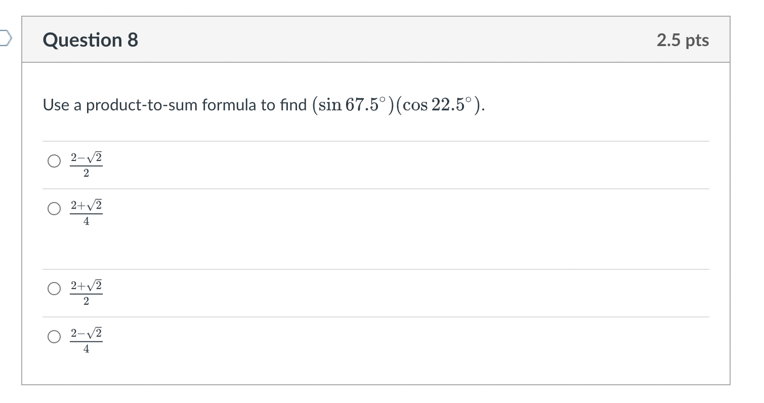 Solved Use a product-to-sum formula to find | Chegg.com