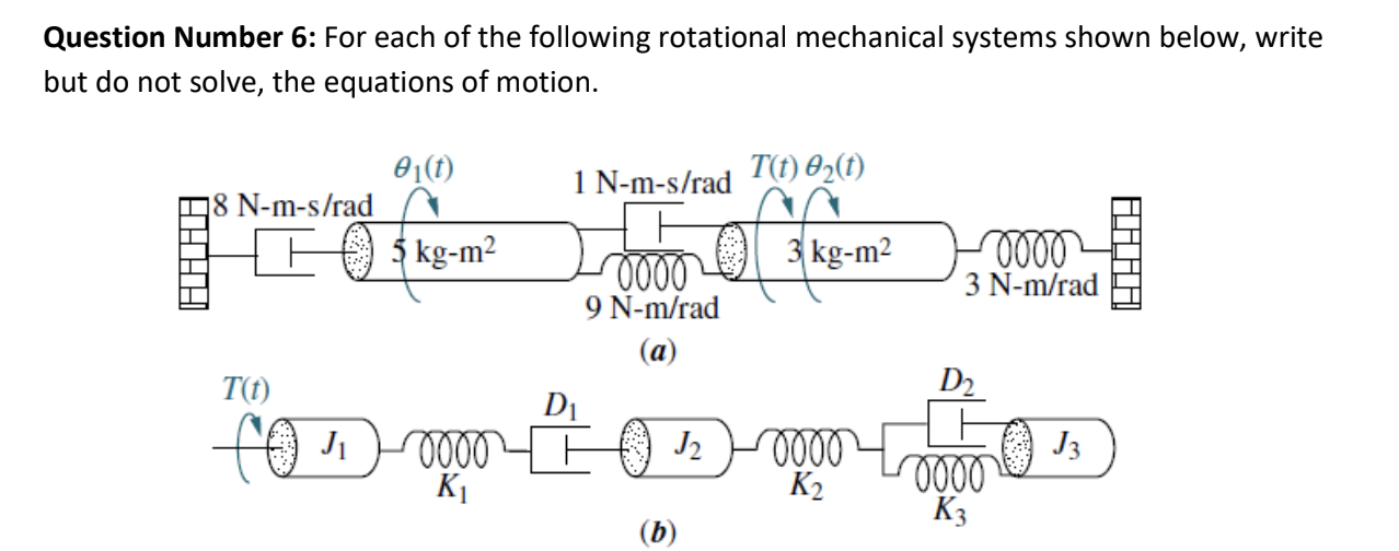 Solved Question Number 6: For each of the following | Chegg.com