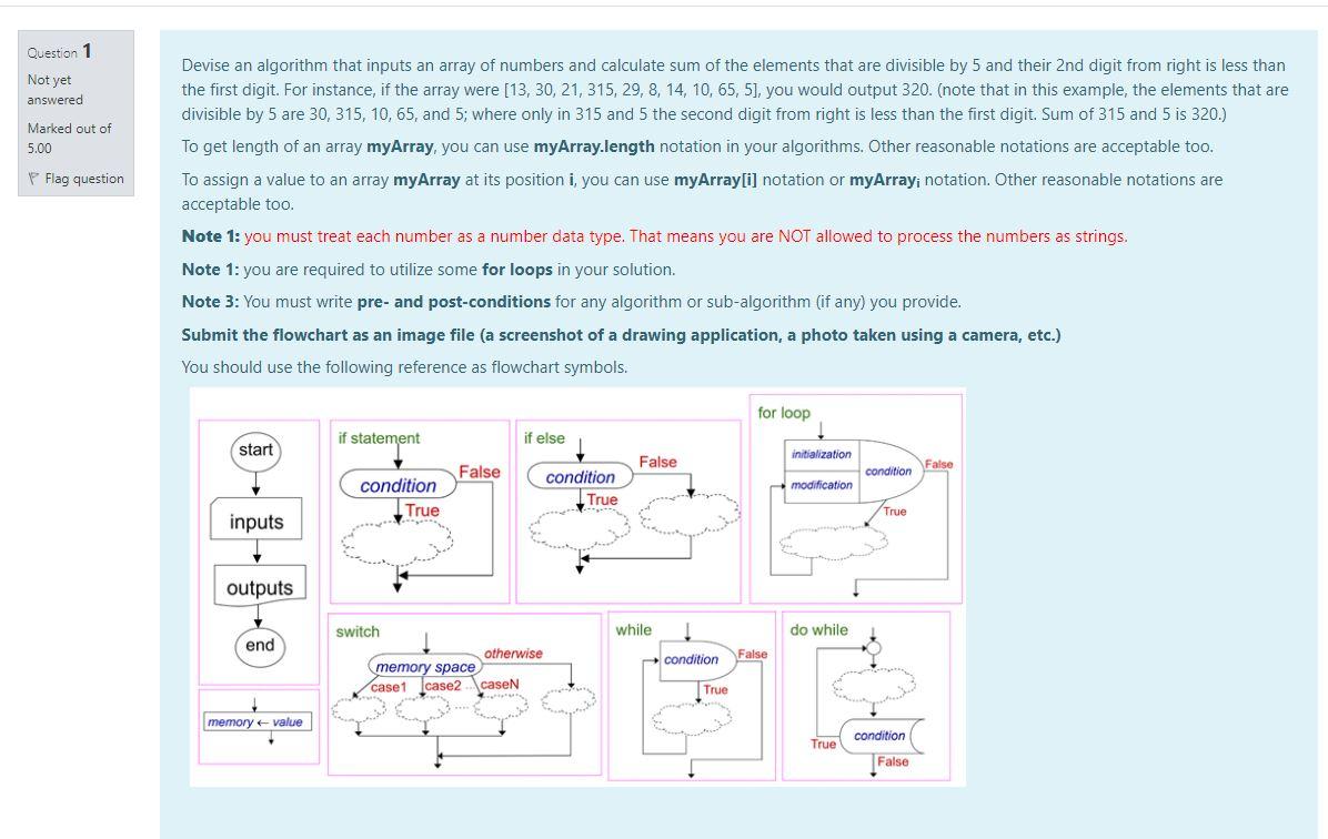 Solved Devise An Algorithm That Inputs An Array Of Numbers 3194
