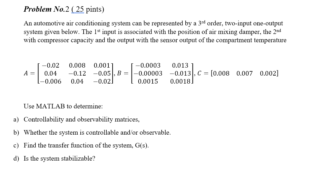 Solved An automotive air conditioning system can be | Chegg.com
