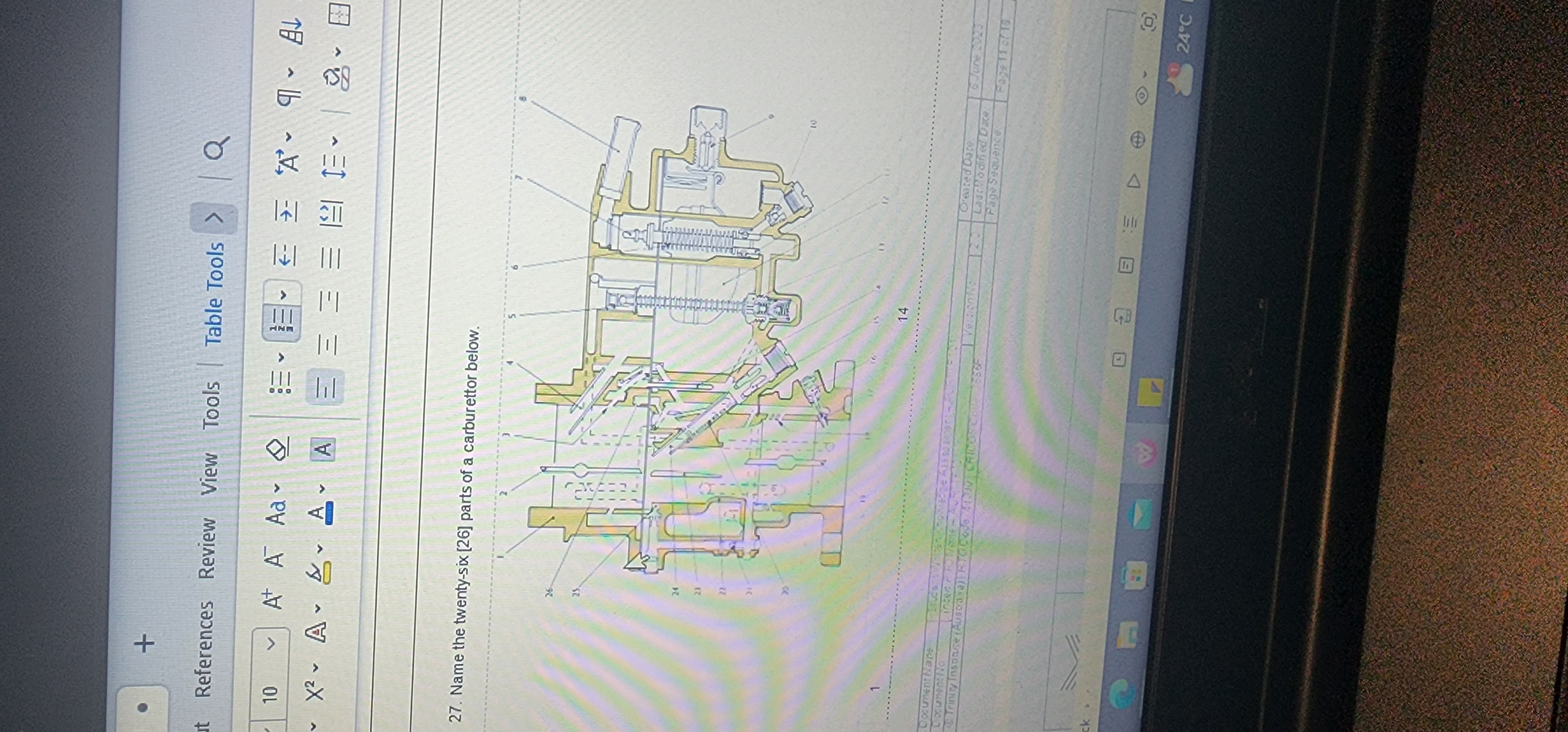 Solved 27. Name the twenty-six [26] parts of a carburettor | Chegg.com