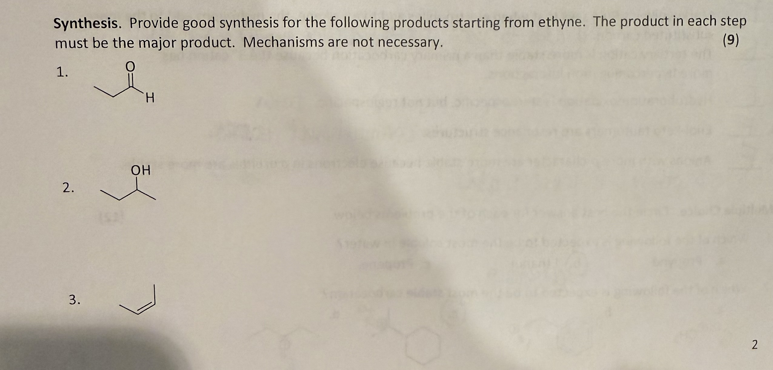 Solved 1-3 ﻿Please draw it out so I can see. Synthesis. | Chegg.com