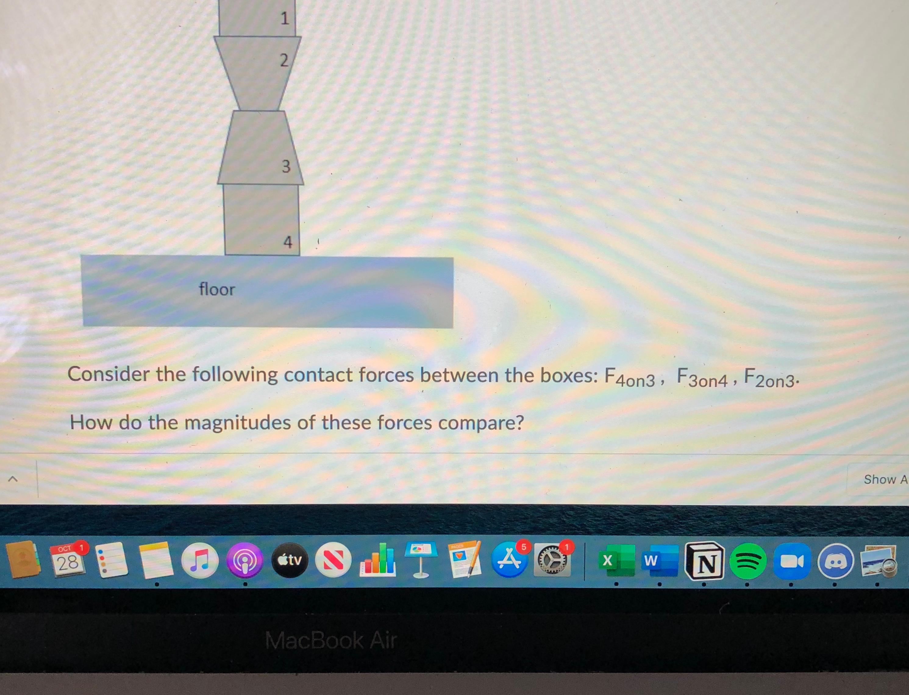 Solved Four odd-shaped boxes are stacked on top of each | Chegg.com